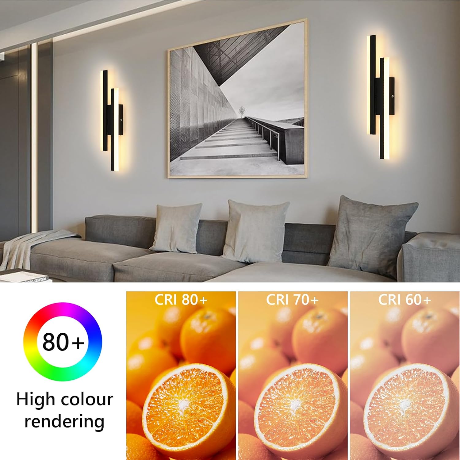 LED Wall Light Indoor 16W, 40cm Warm White Lamp