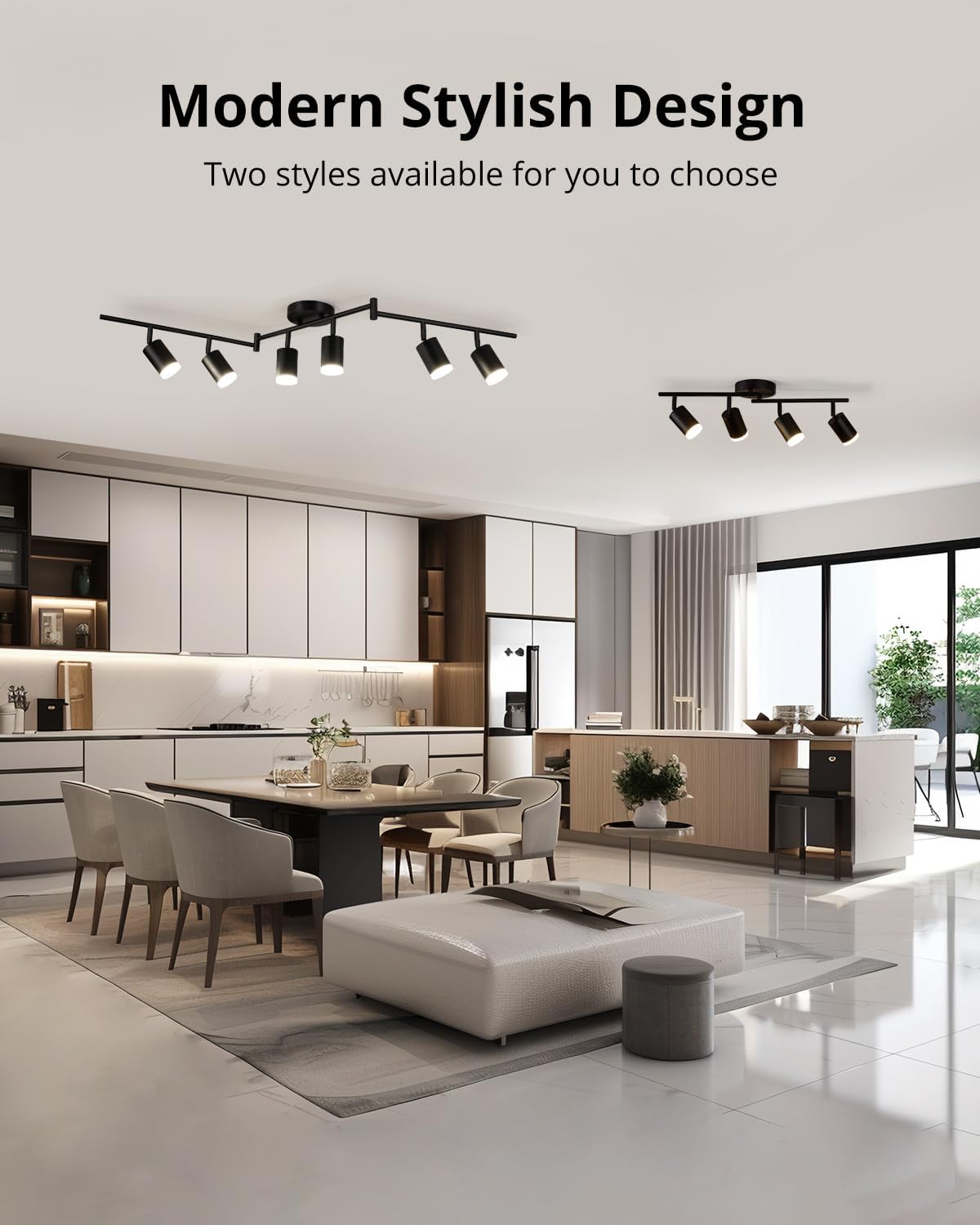 Gr4tec 6-Way Adjustable Black Ceiling Spotlight Bar | GU10 Fitting