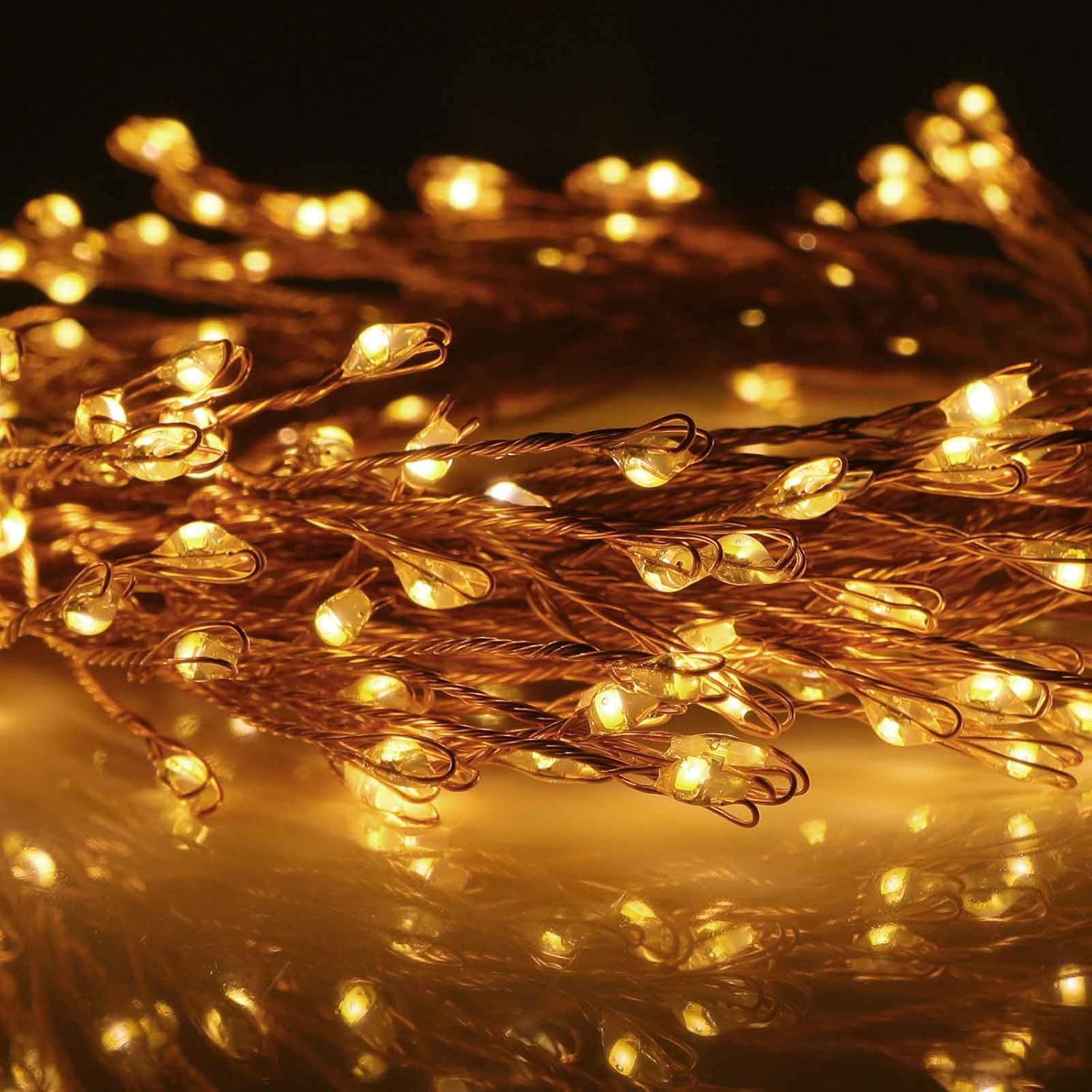 240 LED Copper Wire Cluster Fairy String Lights – Warm White